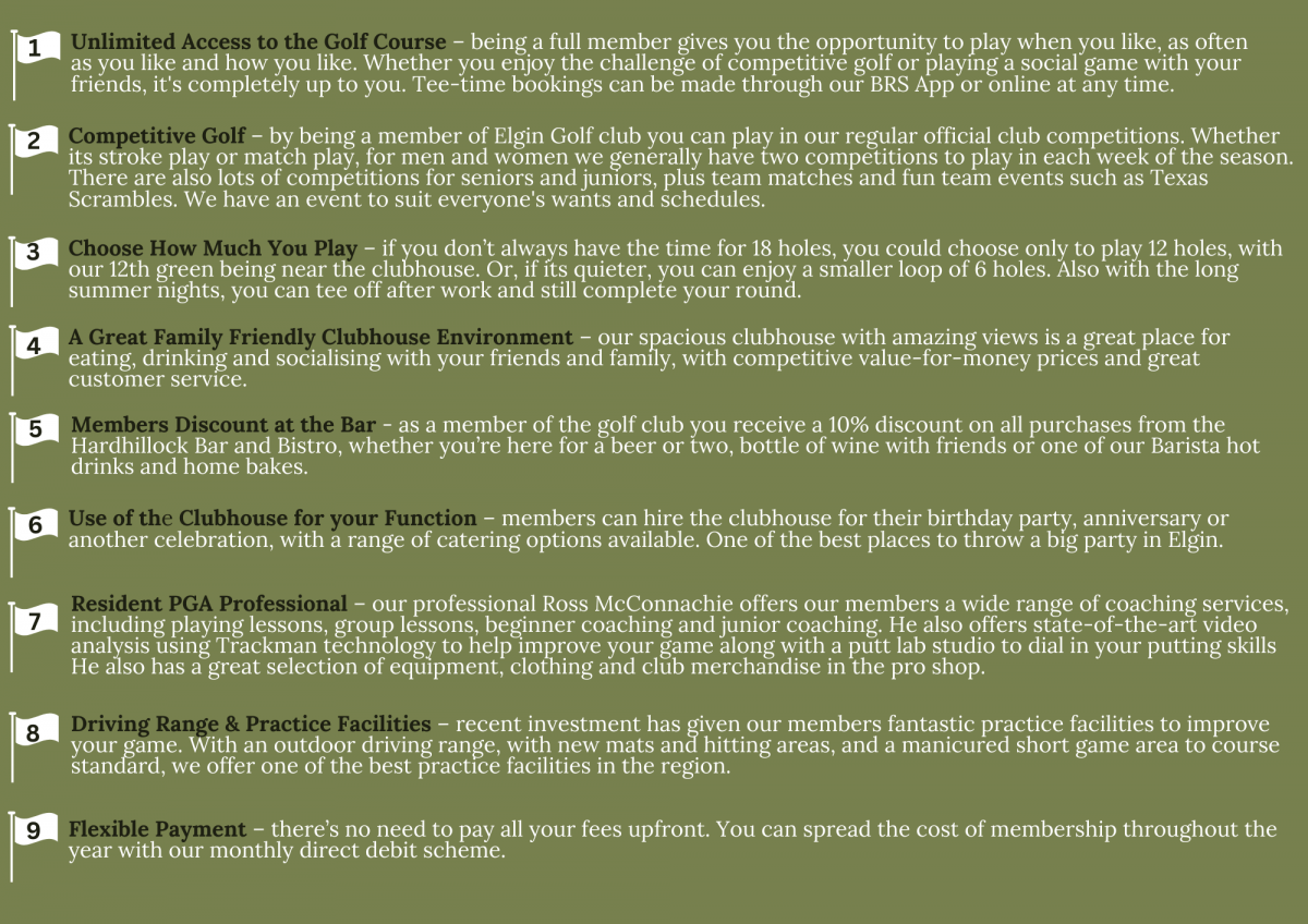 Member Benefits - Elgin Golf Club
