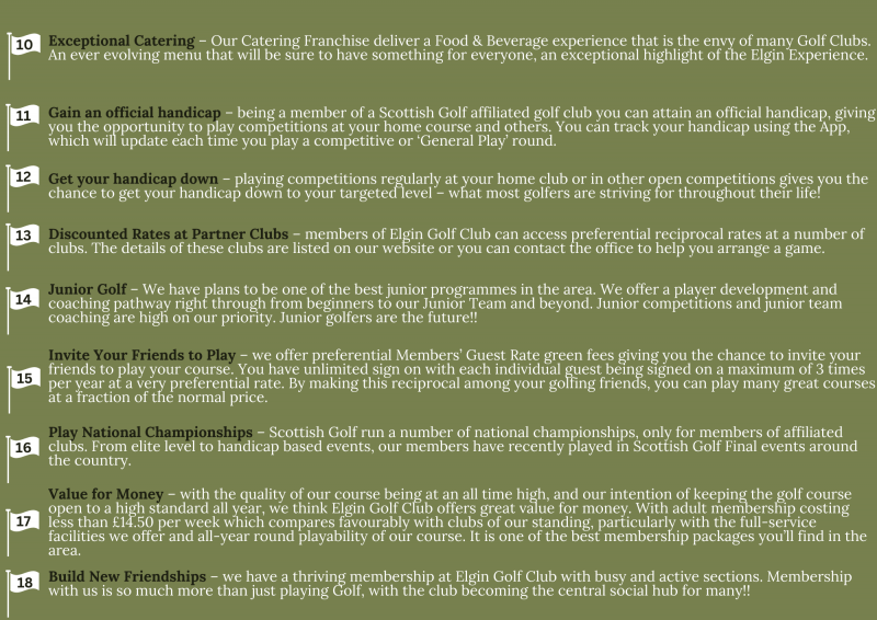 Member Benefits - Elgin Golf Club